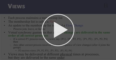 2 5 virtual synchrony week 5 classical distributed algorithms