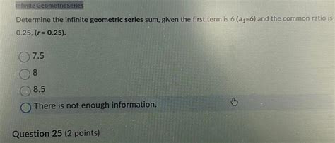 Answered Infinite Geometric Series Determine The Infinite Geometric