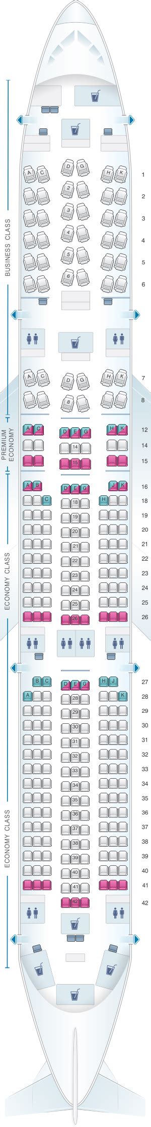 Airbus A350 900 Seat Map