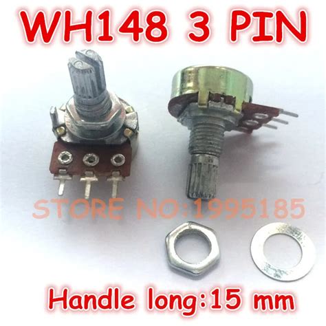 10pcs/lot WH148 10K OHM B10K Pot 3PIN 15MM Linear Taper Rotary ...