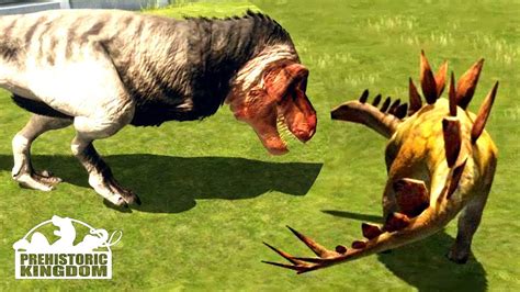 Trex Vs Stegosaurus Dinosaur Battles Prehistoric Kingdom Youtube