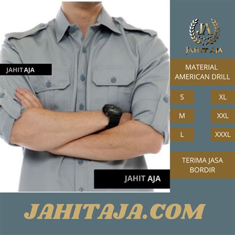 Jual Baju Kemeja Pdl Lengan Panjang Abu Abu Seragam Kerja Pdh Atasan