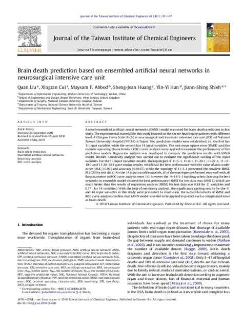 Pdf Brain Death Prediction Based On Ensembled Artificial Neural Networks In Neurosurgical