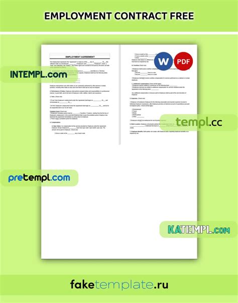 Employment Contract Pdf And Word Download Template Intempl