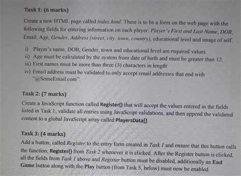Solved Task 1 6 Marks Create A New HTML Page Called Chegg Com