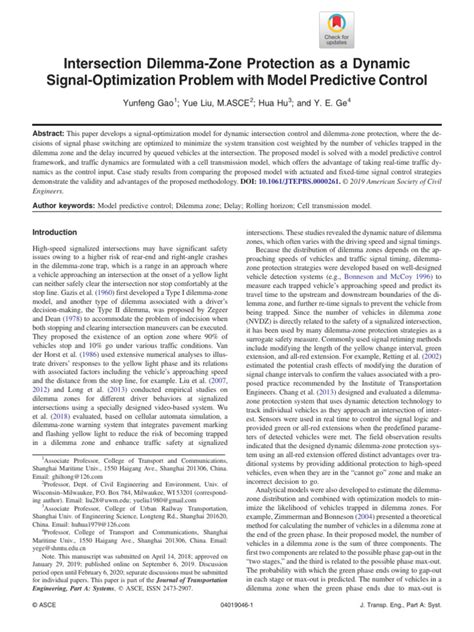201911 Dilemma Zone Protection Dynamic Signal Optimization Pdf