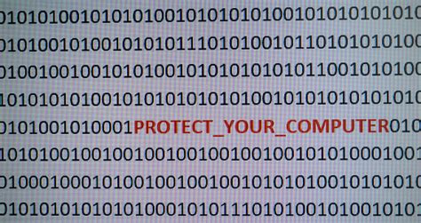 Computer Screen Shot With Binary Code And Warning Text Concept For