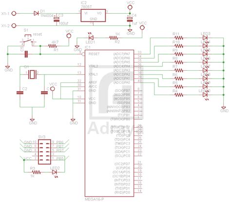 Adraya Blog Led Berjalan Sederhana Dengan Avr Atmega16
