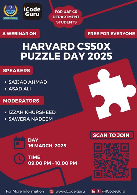 Cs50x Cs50xpuzzleday Icodeguru Harvardcs50 Problemsolving Webinar Izzah Khursheed