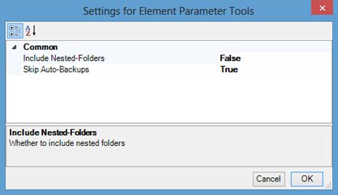 Revit Parameter Organizer Settings For Element Parameter Tools RevitNetAddinWizard