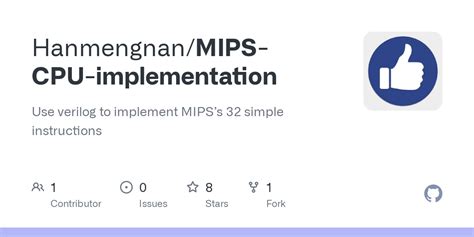 GitHub Hanmengnan MIPS CPU Implementation Use Verilog To Implement MIPSs Simple Instructions