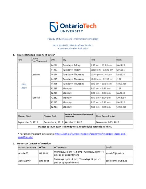 Busi1915f19course Outline Warning Tt Undefined Function 32 Warning Tt Undefined