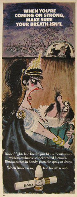 1971 Binaca Breath Spray Ad ~ Ronald Searle Art Vintage Health And Beauty Ads Ronald Searle
