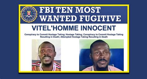 Vitelhomme Innocent Added To Fbis Ten Most Wanted Fugitives List
