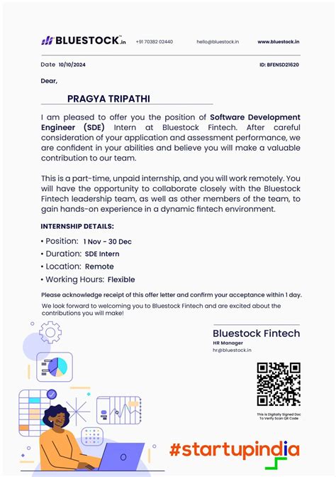 Internship Fintech Softwaredevelopment Careerjourney Thankful Startupindia Pragya Tripathi