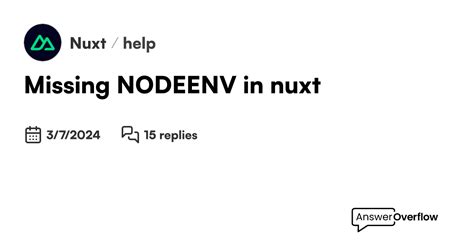 Missing Nodeenv In Nuxt Nuxt