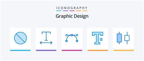 Design Blue 5 Icon Pack Including Horizontal Point Distribute Word