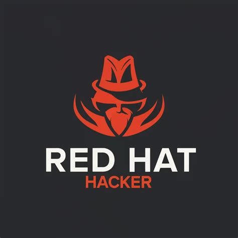 Logo Design For Red Hat Hacker Bold Text With Iconic Red Hat Symbol On