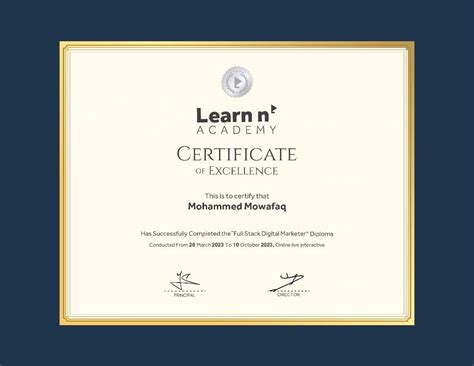 Finished Full Stack Digital Marketer Diploma Mohammed Mowafaq