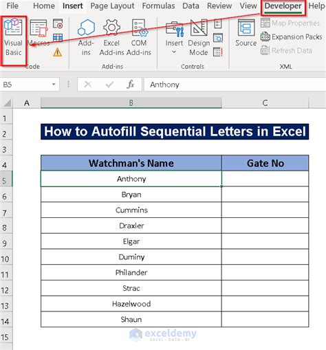 How To Autofill Sequential Letters In Excel 5 Quick Ways Exceldemy