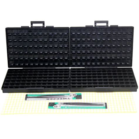 AideTek 2 BOX ESD Safe SMD IC Box W/144 Bins Anti statics SMD SMT ...
