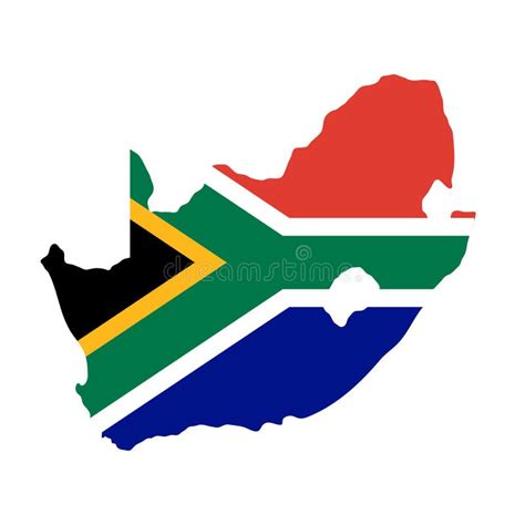 South Africa Icon Colorful Country Shape With National Flag Elements