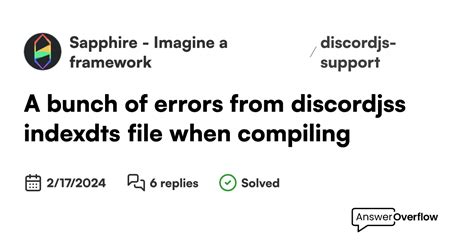 a bunch of errors from discord js s index d ts file when compiling