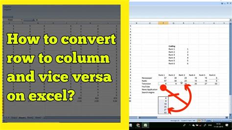Learn To Convert Raw To Column Or Column To Raw On Excel Youtube