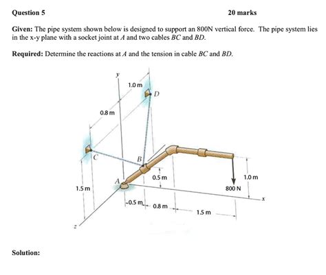 Solved Question 5 20 Marks Given The Pipe System Shown Below Is