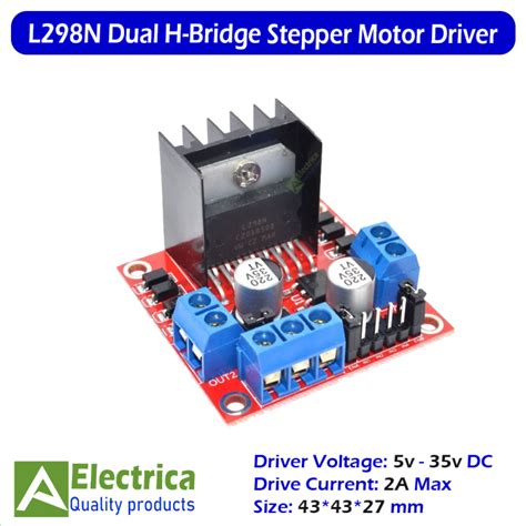 l298n dual h bridge stepper motor driver module for arduino diy by