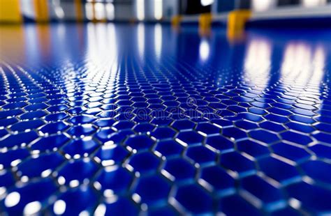 A Close Up Of A Blue Floor With A Pattern On It Stock Image Image Of Futuristic Texture
