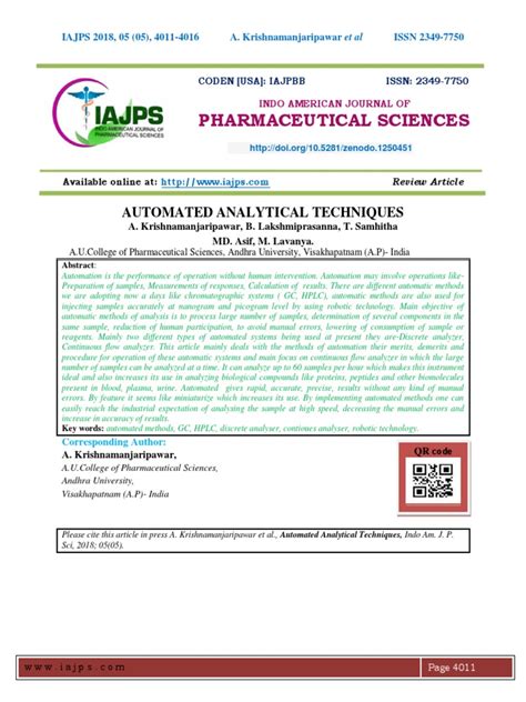 Automated Analytical Techniques Pdf Automation High Performance Liquid Chromatography