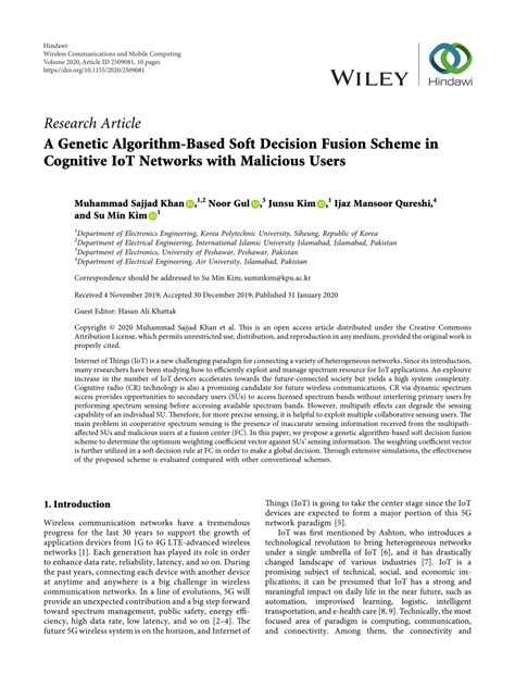 Pdf A Genetic Algorithm Based Soft Decision Fusion Scheme In