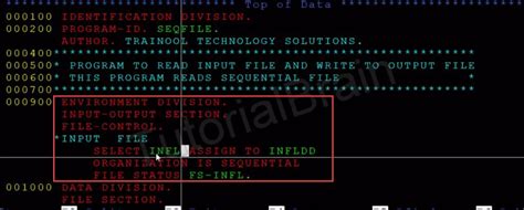 Cobol File Handling Sample Programs — Tutorialbrain