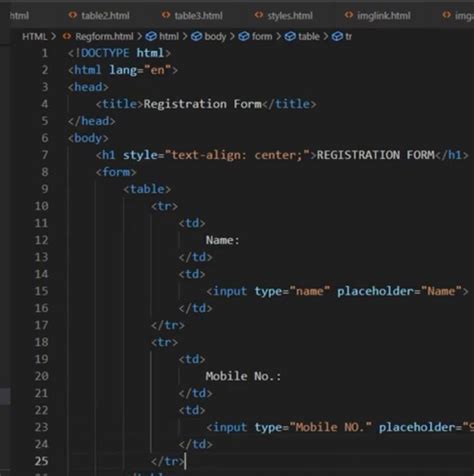 learn how to make simple ragistration form using html html5 html