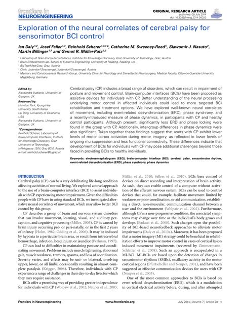 pdf exploration of the neural correlates of cerebral palsy for