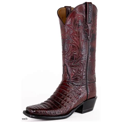Lucchese Womens Cowgirl Boots 12 Exotic Caiman Medium Square Toe