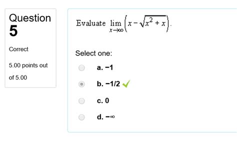 Solved Please Show A Step By Step Solution For The Limit As