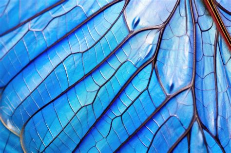 Premium Photo Vivid Blue Morpho Butterfly Wing Capturing Iridescent