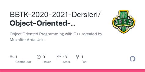 Github Bbtk 2020 2021 Dersleriobject Oriented Programming Object