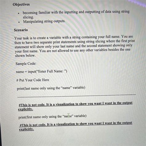 Solved Objectives Becoming Familiar With The Inputting And