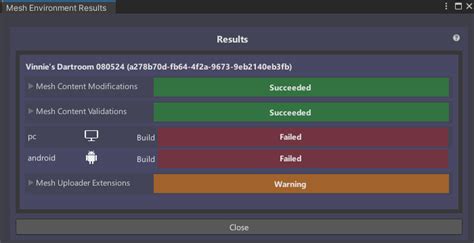 Understanding Your Build And Publish Results Microsoft Mesh Microsoft Learn