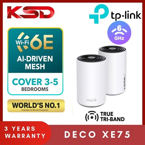 TP Link Deco XE75 AXE5400 Mesh Wifi 6E Tri Band Router Home System Wireless Range Extender 2