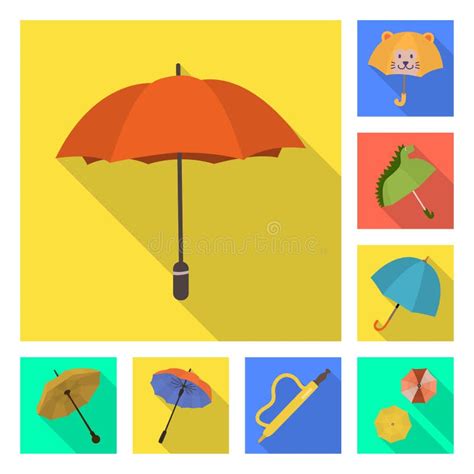 Isolated Object Of Protection And Closed Symbol Collection Of Protection And Rainy Stock Vector