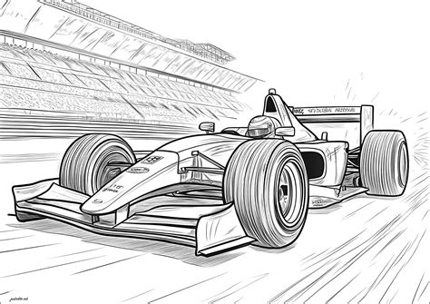 F1 Car Colouring Page