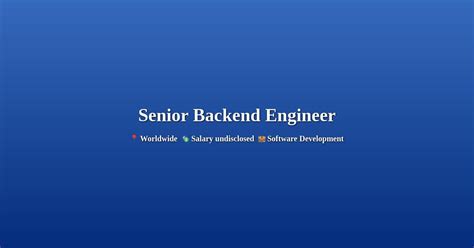 Dailyremote On Linkedin Senior Backend Engineer At Openly