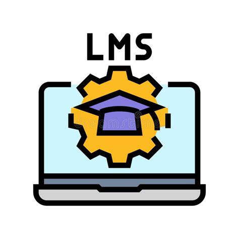 Learning Management System Education Platform Color Icon Vector Illustration Stock Vector