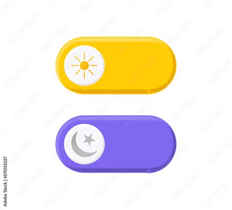 Day And Night Mode Switch On And Off Toggle Switch Light And Dark Mode Buttons For Web Design