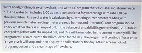 Solved Write An Algorithm Draw A Flowchart And Write A C