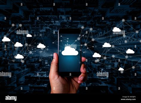 Cloud Computing Diagram Network Data Storage Technology Service Stock